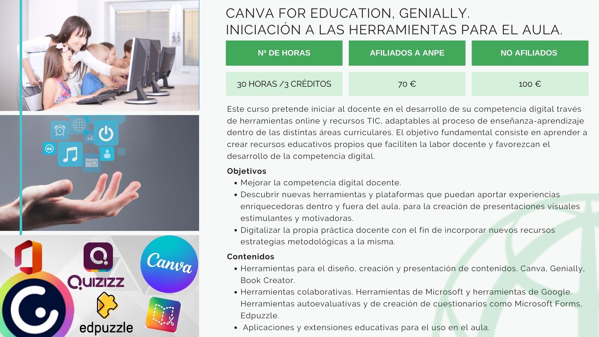 Campus Anpe-Madrid: Canva for Education, Genially. Iniciación a las herramientas digitales para ...